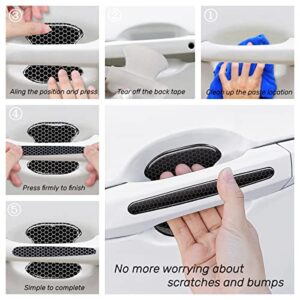 JULOPO Car Door Handle Door Cup Reflective Sticker car Door Protection to Prevent Scratches and collisions Both Protector and Decorate (8PCS Black)