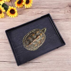 Ipetboom Reptile Water Dish 1Pc Reptile Food Bowl, Tortoise Habitat Accessories Pets Feeding Plate Reptile Feeding Bowl Pet Breeding Tray for Reptile and Amphibian, 24.5x18x2cm Turtle Water Bowl