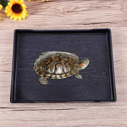 Ipetboom Reptile Water Dish 1Pc Reptile Food Bowl, Tortoise Habitat Accessories Pets Feeding Plate Reptile Feeding Bowl Pet Breeding Tray for Reptile and Amphibian, 24.5x18x2cm Turtle Water Bowl