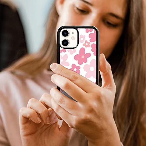 Pink Flower Phone Case Compatible with iPhone 11 6.1 Inch - Shockproof Protective TPU Aluminum Cute Pink Floral iPhone Case Designed for iPhone 11 Case for Men Girls Women Boys (Bloom)