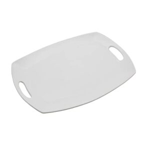 everyday white handled serving platter, 17-inch