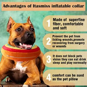 Inflatable Dog Cone Collar for Large Medium Small Dogs, Soft Cone Collar for Dogs Cats, Donut Dog Cone Alternative After Surgery S