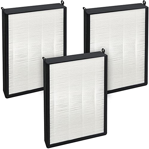 Fette Filter - 3 Pack of Filter Replacements Compatible with NUWAVE OxyPure Large Area Smart Air Cleaner Purifier Models 47001, 47002, 47003, 47004, 47005, and 47006, Activated Carbon + HEPA Combo (3)