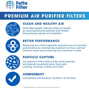 Fette Filter - 3 Pack of Filter Replacements Compatible with NUWAVE OxyPure Large Area Smart Air Cleaner Purifier Models 47001, 47002, 47003, 47004, 47005, and 47006, Activated Carbon + HEPA Combo (3)