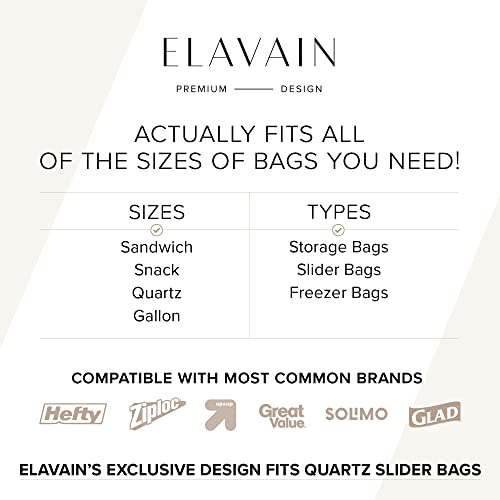 Elavain Acrylic Ziplock Bag Storage Organizer and Dispenser, Ziplock Bag Organizer, Drawer & Wall-Mount Food Storage Bag Organizer for Sandwich, Snack, Quartz, Gallon/Freezer, Storage & Slider Bags