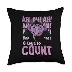 sesame street count ah throw pillow, 18x18, multicolor