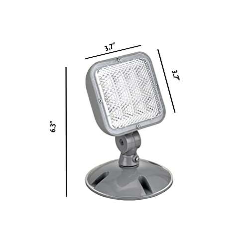 Shine LED Remote Emergency Light Head - Single Head LED Lamp Remote Capable 9.6V - for Business, Office, Warehouse, Gray