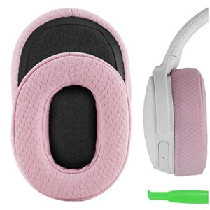 geekria nova mesh fabric replacement ear pads for skullcandy crusher wireless, crusher evo, crusher anc, hesh 3 headphones ear cushions, headset earpads, ear cups repair parts (pink)