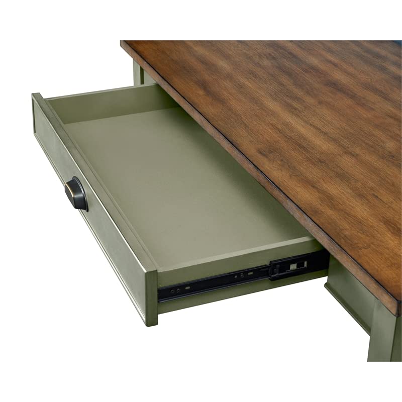 Martin Furniture Farmhouse Wood, Writing Table, Office Desk, Sage Green