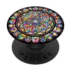 beautiful colorful mandala design popsockets swappable popgrip