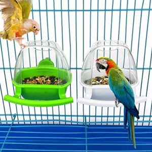 2Pcs Birds Water Dispenser, Bird Water Feeder for Cage, Parrot Feeder Hanging Bird Food Bowl, Bird Seed Food Container Cage Accessories for Parakeet Budgies Lovebirds