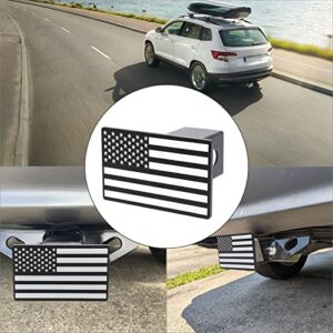 UOBMALL Heavy American Flag Metal Trailer Hitch Cover for 2 inch Receivers with Stainless Steel Pin Bolt