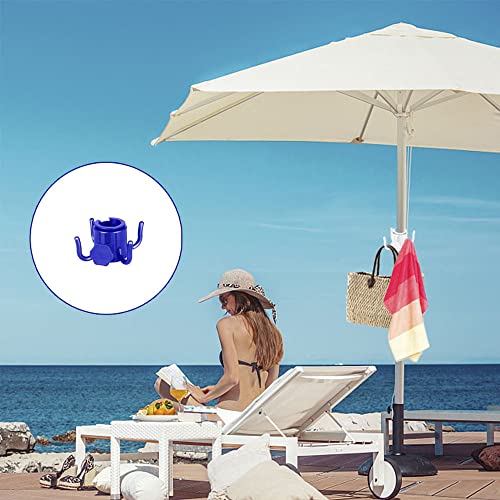 MILIMOLI Beach Umbrella Hanging Hook, 4-Prongs Beach Umbrella Hanging Hook, Adjustable Plastic Umbrella Hook for Towels Camera Clothes Hats Sunglasses Bag, Beach Camping Travel Supplies