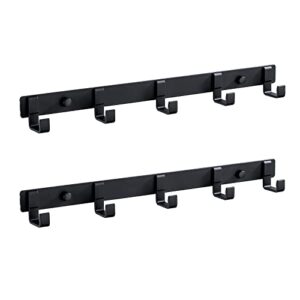 jiafengyuan 2 pack hat rack key hook bathroom hook door hanger hook wall coat rack coat hooks wall hook wall mounted aluminum alloy hook rack for clothestowel rack (5 hooks black)