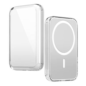 elago hybrid clear case compatible with magsafe battery pack - pc + tpu hybrid technology, anti-yellowing, crystal clear, shockproof cover, protective case (transparent)