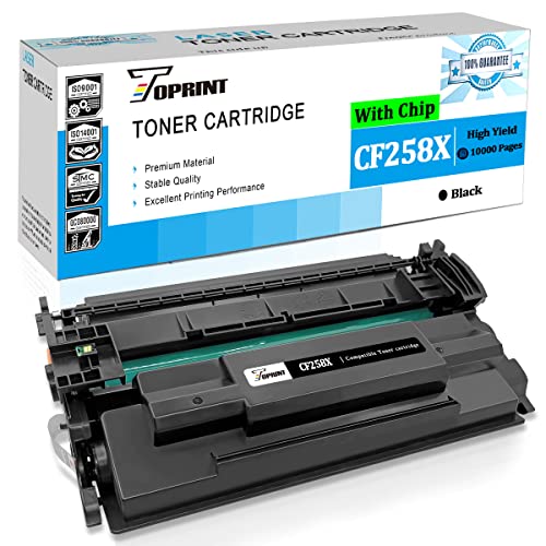 TOPRINT【with Chip Compatible Toner Cartridge 58X CF258X（58A CF258A） High Capacity 10000 Pages for HP M304a M404dw M404dn M404n M428dw M428fdw M428fdn M428m M406dn M430f M304 M404 M428 M406 M430