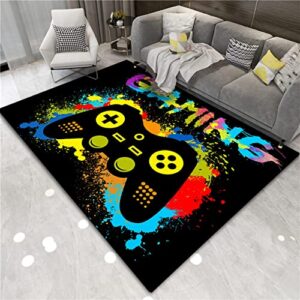 gaming controller rug boys game area rug gamer rugs game non-slip rug game room decor gamer carpets teen bedroom living room gamer room home decor(60x39inch)