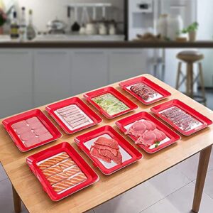 MOJUN Food preservation tray, Stackable and Reusable Food Storage Trays Save Space and Keep Food Fresh, for meats Vegetable Fruit, 8 Pack