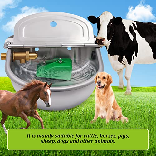 2 Set Automatic Dog Water Bowl Trough Waterer 304 Stainless Steel 2.5L Livestock Water Dispenser for Horses Cattles Goats Sheeps Dogs