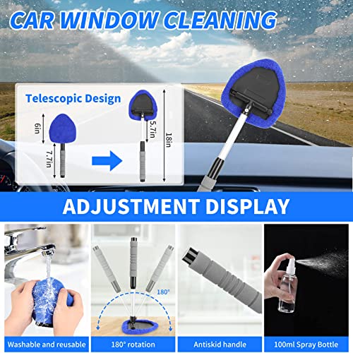 ACTY 17Pcs Car Interior Detailing Kit, Cleaning Kit with High Power Handheld Vacuum, Brush Set, Windshield Tool, Gel, Microfiber Towels, Complete Care, Blue