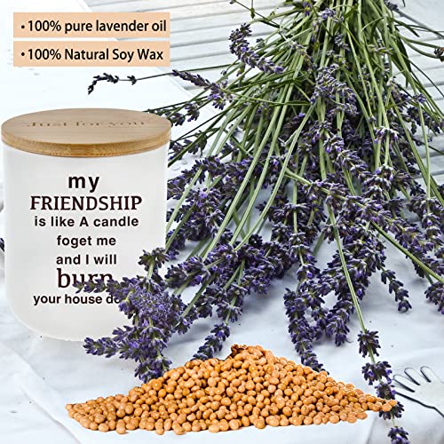 Lihome Friendship Gifts for Women Friends - Best Friend Birthday Gifts for Women, Candles for Home Scented, Handmade Ceramic Jar 11.5oz Natural Soy Wax(Lavender)