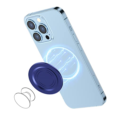 AUROX Compatible with MagSafe Base for iPhone 14 13 12 Magnetic Base Plate【Base Only】 Intended for Pop Socket Grip and Phone Ring Holder【Removable Wireless Charging】(DarkBlue)