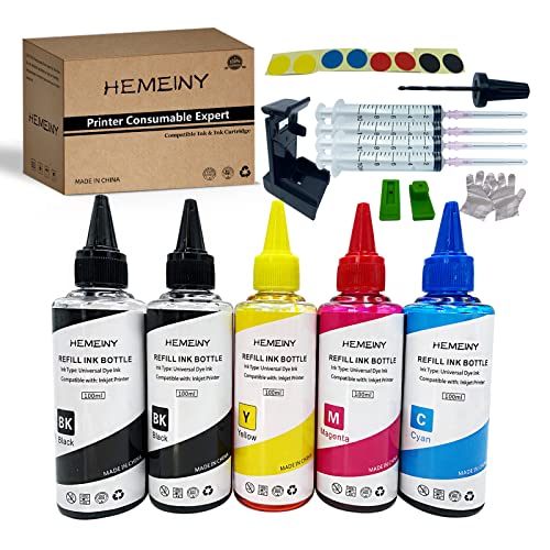 HEMEINY 5 Bottles Ink and Ink Refill Kits Compatible with Canon Ink Cartridges PG-275 CL-276 PG-275XL CL-276XL 275XL 276XLSeries