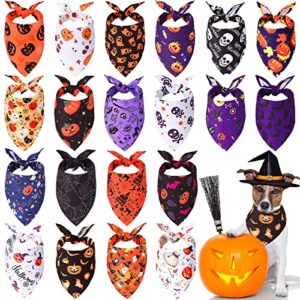 20 pack halloween dog bandanas large girl boy dog bib dog scarf holiday dog bandanas pet bandana dog handkerchief for small medium large dogs accessories dog outfit halloween birthday festival supply