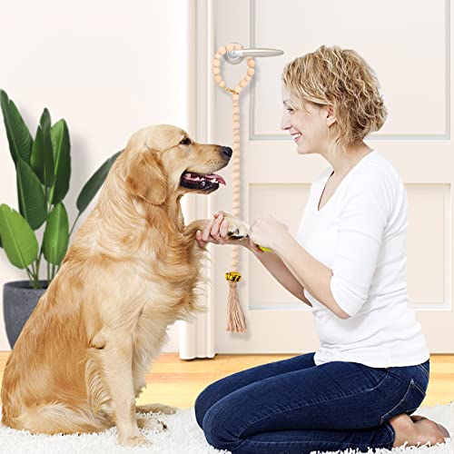 HOSFROLL Dog Doorbell, Dog Bell for Door Potty Training Bell Dog Supplies Door Bell for Dogs to Ring to Go Outside Puppy Training Potty Bells Hanging Handwoven Cotton Rope Copper Bells