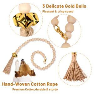 HOSFROLL Dog Doorbell, Dog Bell for Door Potty Training Bell Dog Supplies Door Bell for Dogs to Ring to Go Outside Puppy Training Potty Bells Hanging Handwoven Cotton Rope Copper Bells