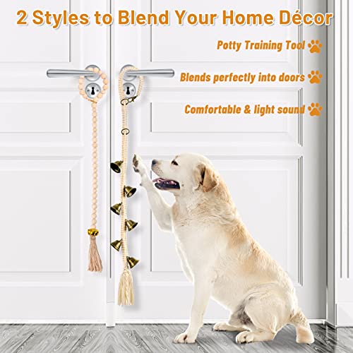 HOSFROLL Dog Doorbell, Dog Bell for Door Potty Training Bell Dog Supplies Door Bell for Dogs to Ring to Go Outside Puppy Training Potty Bells Hanging Handwoven Cotton Rope Copper Bells