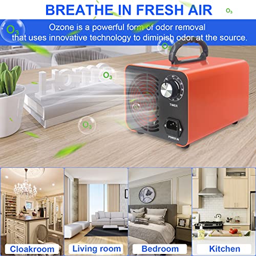 VTAR Ozone Machine Generator 20,000 mg/h High Capacity Generator,Ozone Machine Odor Removal,for Large Space Area, home,Basement,Hotel, Car,Smoke,Pet.（Orange）