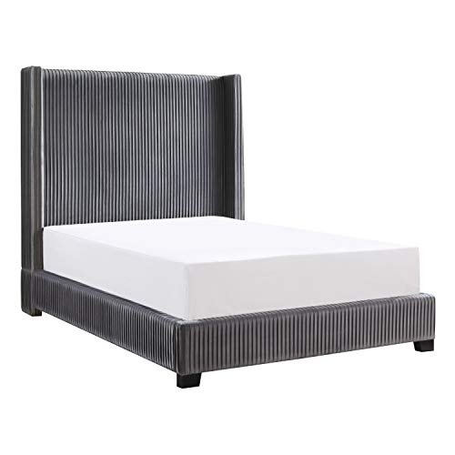 Lexicon Stawell Upholstered Panel Bed, Cal King, Dark Gray