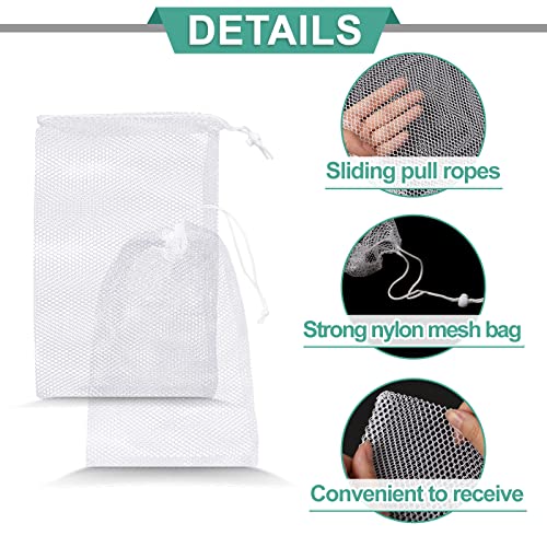 Zsxdc 16 Pieces White Mesh Bags Drawstring Laundry Bags,11.8 x 7.5 Inch Nylon Mesh Bags Dishwasher Bag with Cord Lock Closure for Home Kitchen Supplies Seashell Collecting,Mesh Bags and Travel