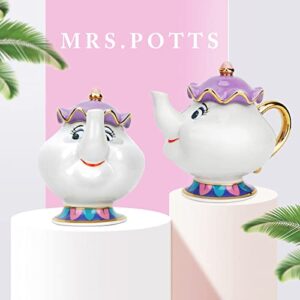 LEEPENK Mrs Potts Teapot Disney Beauty and Beast Teapot & Mug Mrs Potts and Chip Tea Set Ideal Gifts for Girl and Home Decorationl