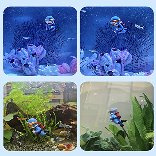 Floating Fish Tank Decorations, Aquarium Decorations Fish Tank Accessories, Suitable for All Kinds of Fish Tanks Scene Layout (Lovely Diver and Little Fairy)