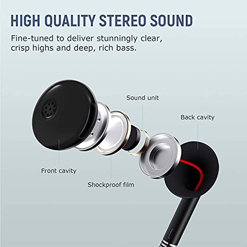 EVO6 Earbuds,Wired Ear Buds Headphones with Stereo Bass Driven Sound,Earphones Fits Small Ear,Comfortable and Secure Fit,Earbuds with Microphone and Volume Control,Decent Packing,3.5 mm Plug,2022