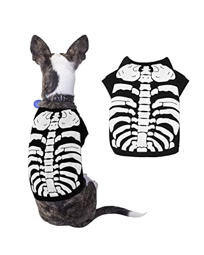 Halloween Skeleton Costumes for Pets Dogs Cats Funny Pets Kitten Puppies Dress Up Apparel Clothes (Skeleton,L)