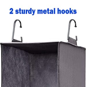 ROYFACC Hanging Closet Organizer 5-Shelf Collapsible Hanging Closet Shelves Hanging Storage Organizer for Closet with 2 Metal Hooks, 2 Pack (Grey, 5 Shelves)