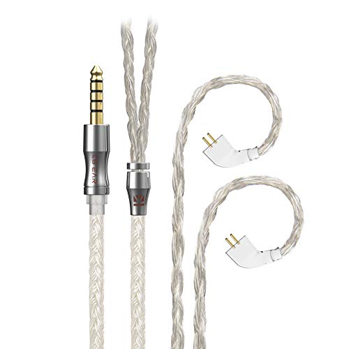 Earbuds Cable-TFZ 24 Core KBEAR [Expansion] Ear Monitor Upgraded Cable, 4N Copper Silver Plated Cable with 4.4mm Plug, Suit for Live-X T2-Galaxy IEM King-RS and TFZ Series (TFZ4.4, Silver)