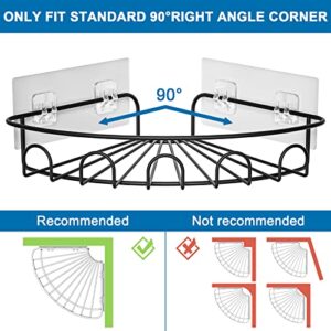 SZXIMU Corner Shower Caddy,2-Pack Shower Organizer Corner,Self Adhesive Shower Shelves,No Drilling Rustproof Shower Storage Rack, Shower Shelf for Bathroom,Kitchen,RV (Matte Black)