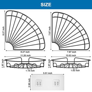 SZXIMU Corner Shower Caddy,2-Pack Shower Organizer Corner,Self Adhesive Shower Shelves,No Drilling Rustproof Shower Storage Rack, Shower Shelf for Bathroom,Kitchen,RV (Matte Black)