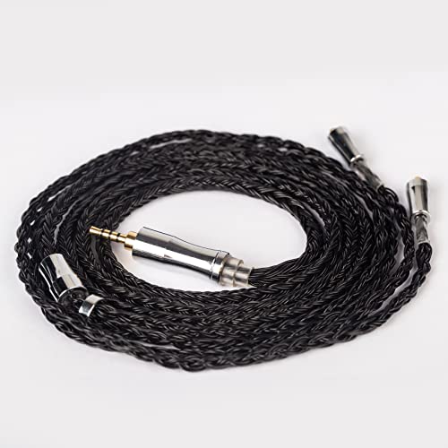 24 Core MMCX Earphone Cable-KBEAR [Show] Upgrade Cable, 5N OFC Silver Plated Cable, IEM Detachable Cable with2.5mm Plug, Suit for DM7 T3 T2 FH5 FH9 FA9 I3 FH5S (MMCX2.5, Black)