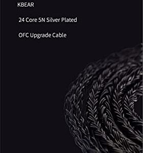 24 Core MMCX Earphone Cable-KBEAR [Show] Upgrade Cable, 5N OFC Silver Plated Cable, IEM Detachable Cable with2.5mm Plug, Suit for DM7 T3 T2 FH5 FH9 FA9 I3 FH5S (MMCX2.5, Black)