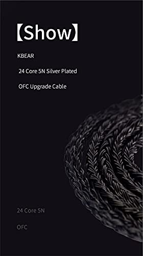 24 Core MMCX Earphone Cable-KBEAR [Show] Upgrade Cable, 5N OFC Silver Plated Cable, IEM Detachable Cable with2.5mm Plug, Suit for DM7 T3 T2 FH5 FH9 FA9 I3 FH5S (MMCX2.5, Black)