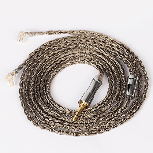 QDC Earphone Cable-KBEAR [Show] 24 Core 5N OFC Silver Plated Cable, in-Ear Monitors Replacement Cable with 3.5mm Plug Suit for SX ZEX ZEXPRO Zax ZAS ZSN-PRO-X ZSTX ZSN ZS10 (QDC3.5, Grey)