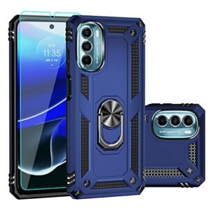 sktgslamy moto g 5g 2022 case: military-grade drop tested, magnetic kickstand, car mount, screen protector - blue