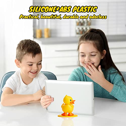 Little Yellow Duck Cute Phone Stand - Silicone Animal Phone Stand, Portable Phone Stand, Widely Compatible with Various Types of Smartphones and Tablets