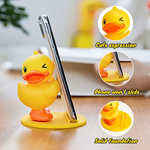 Little Yellow Duck Cute Phone Stand - Silicone Animal Phone Stand, Portable Phone Stand, Widely Compatible with Various Types of Smartphones and Tablets