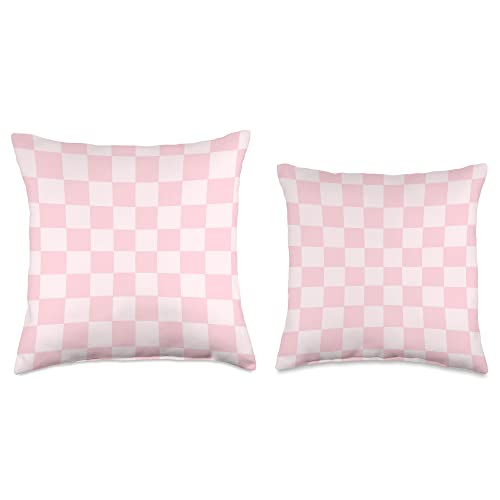 Cool Checkered Designs by LOU Classic Checker Checkerboard Blush Pink Pattern Throw Pillow, 16x16, Multicolor